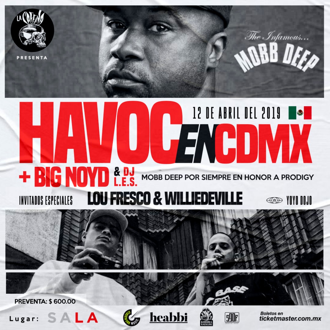 Havoc, de Mobb Deep, se presentará en CDMX junto a Lou Fresco y Willie DeVille