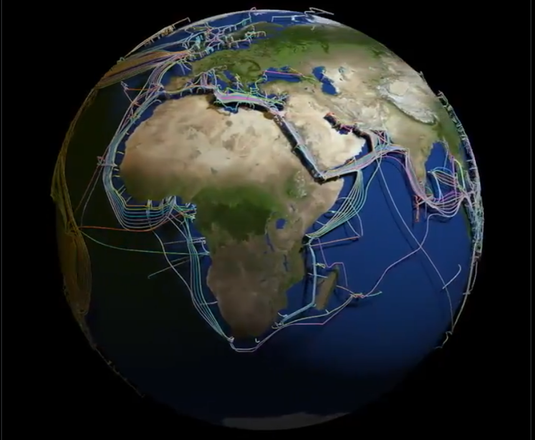 This 3D Map of the Undersea Cables Connecting the Globe is Mesmerizing