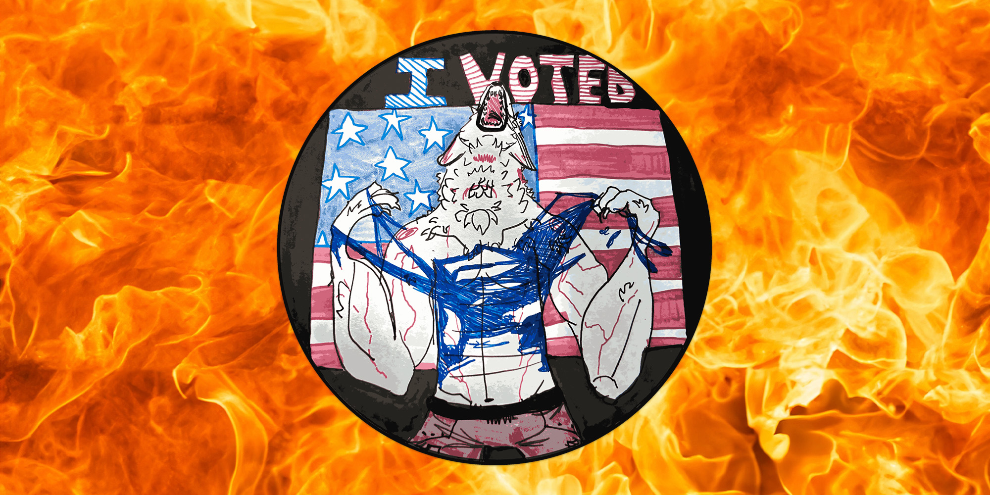 Michigan’s “I Voted” Sticker Will Be a Jacked Werewolf Hulk Hogan-Ing ...